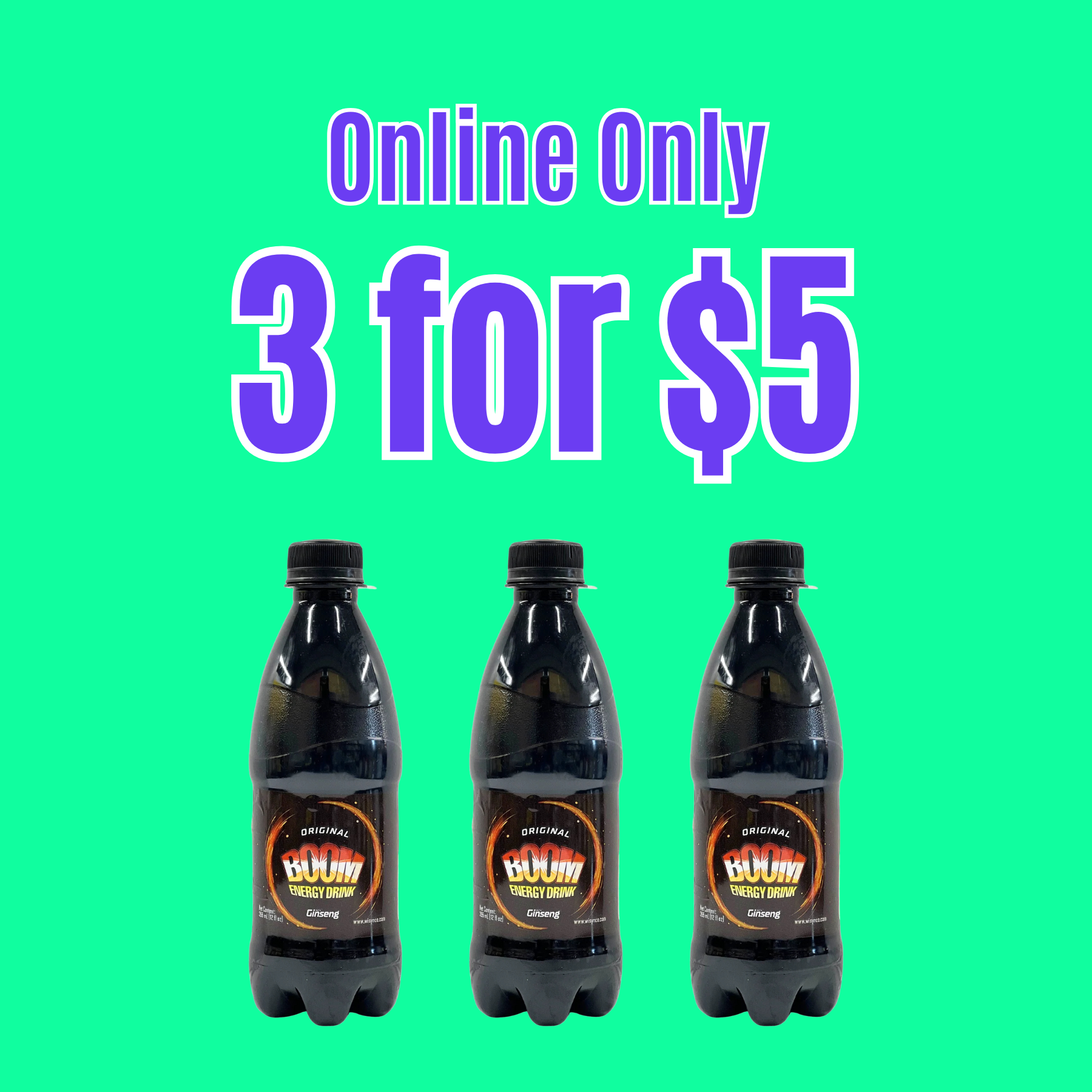 Boom Energy Drink 355ML (3 Pack) | Starfish Market