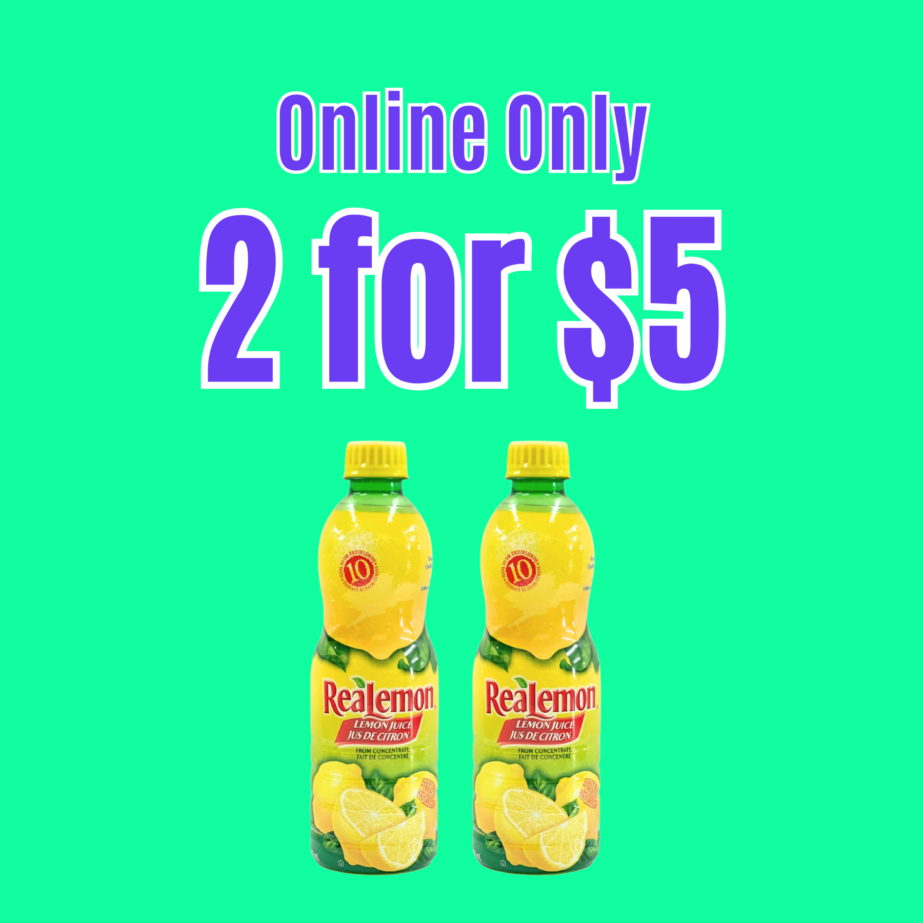 Realemon Lemon Juice 440ml (2 Pack) | Starfish Market